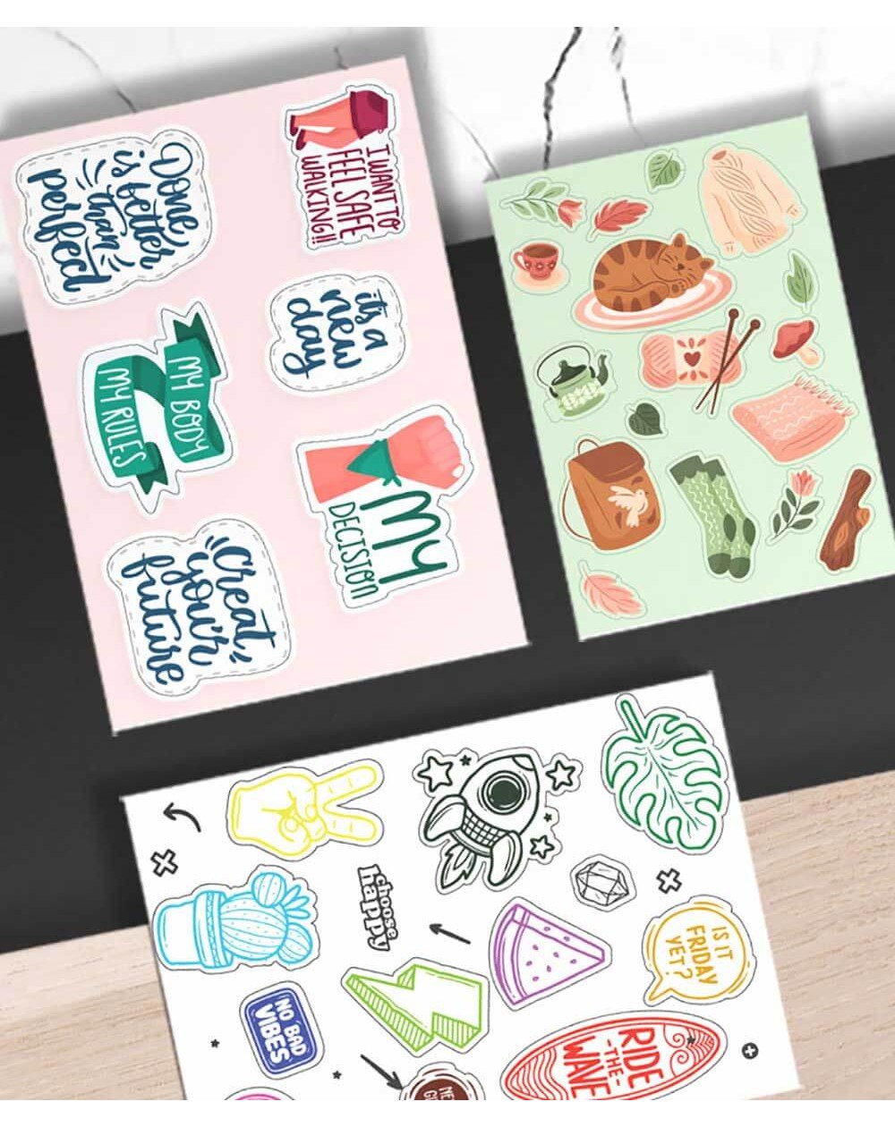 Planche de stickers papiers A4 - A5 - A6 l Sticker en Ligne